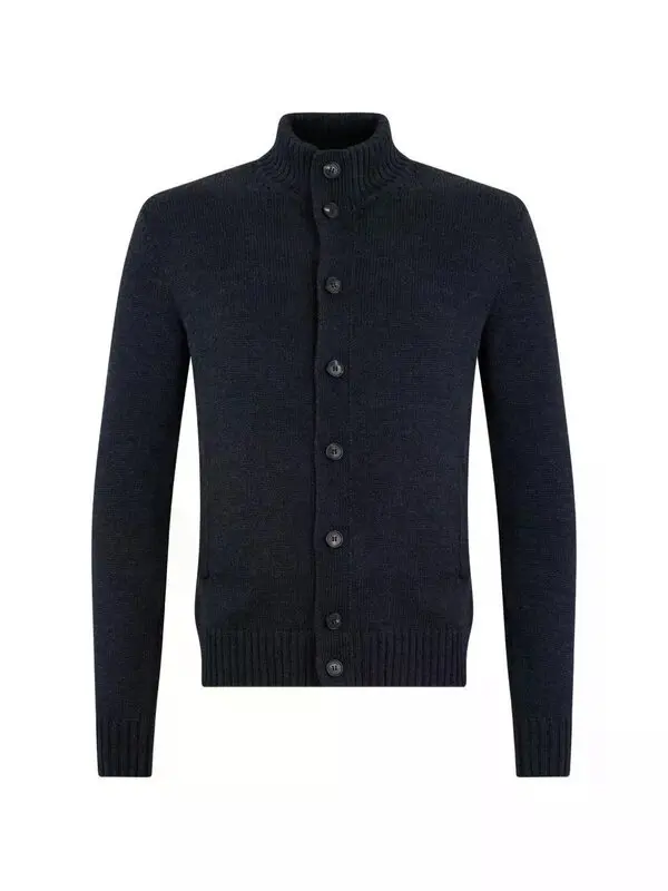 SLOWEAR Ribbed-knit Button-up Cardigan