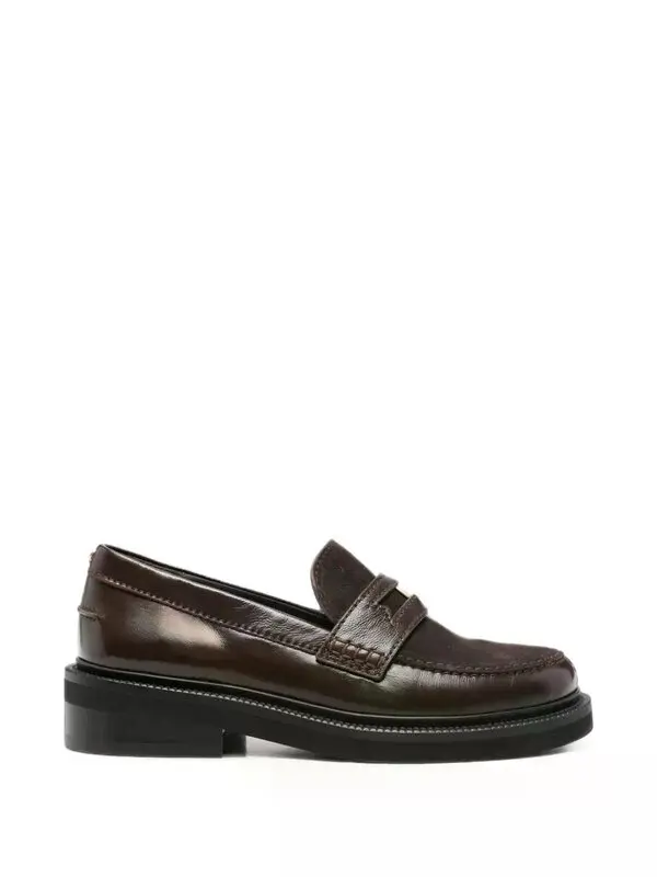 Maje Logo-plaque Panelled Loafers