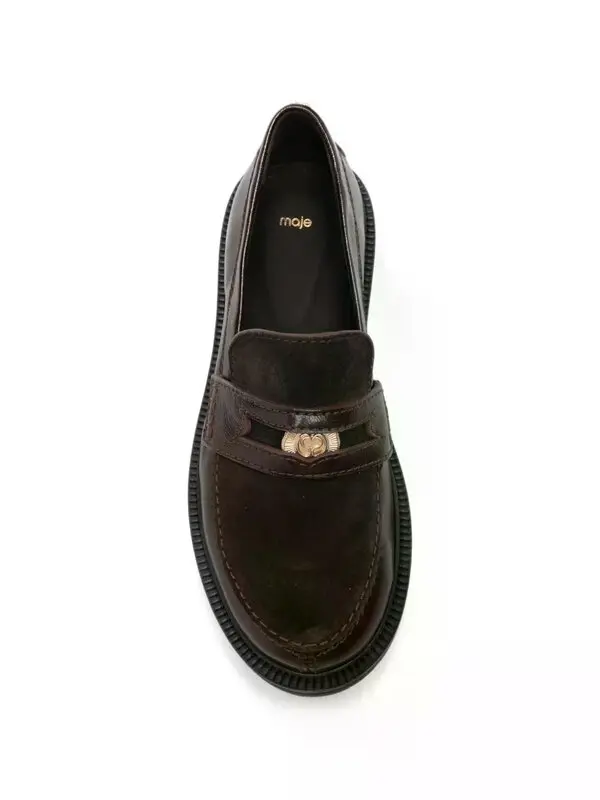 Maje Logo-plaque Panelled Loafers