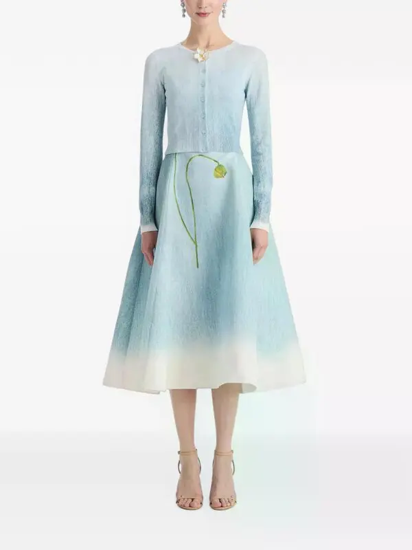 Oscar De La Renta Ombré-effect Cropped Cardigan