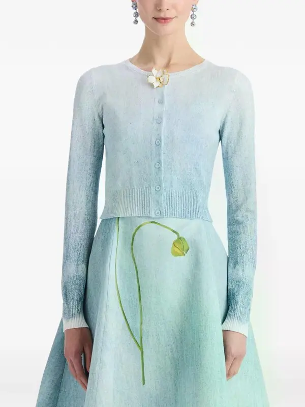 Oscar De La Renta Ombré-effect Cropped Cardigan