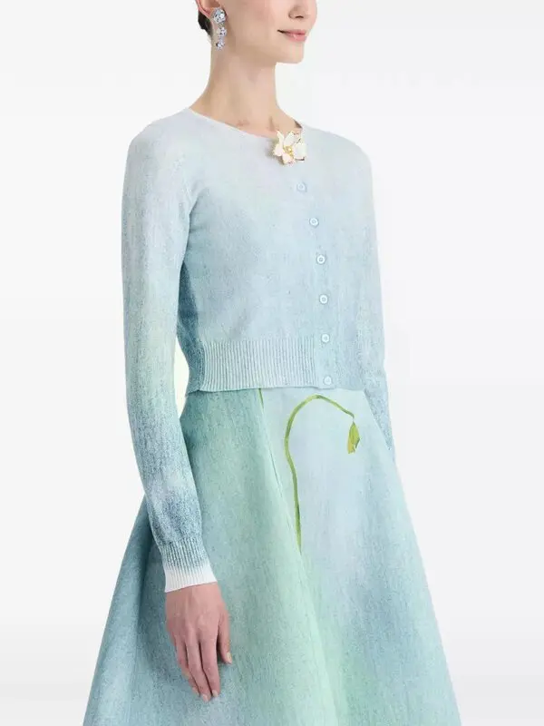 Oscar De La Renta Ombré-effect Cropped Cardigan
