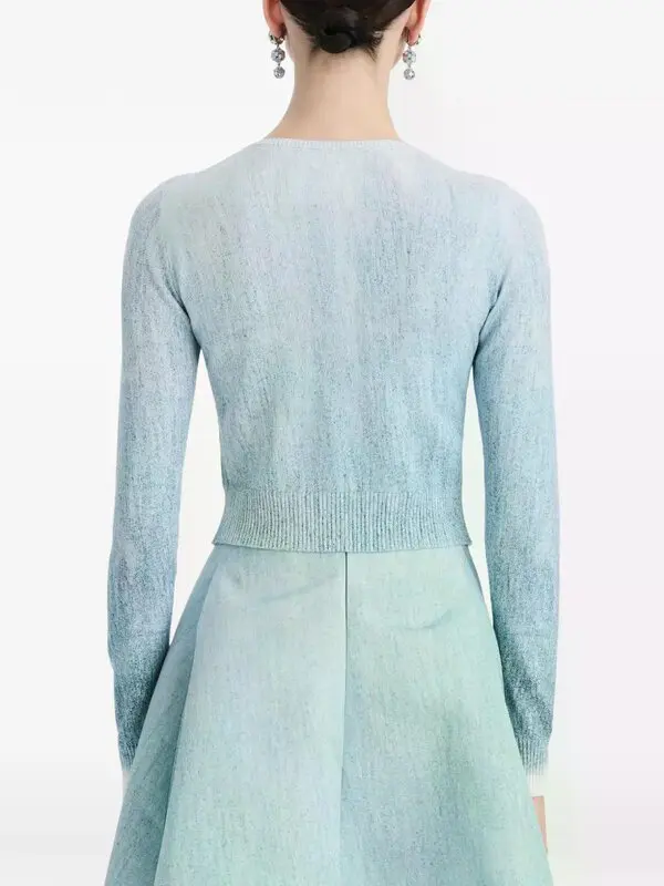 Oscar De La Renta Ombré-effect Cropped Cardigan