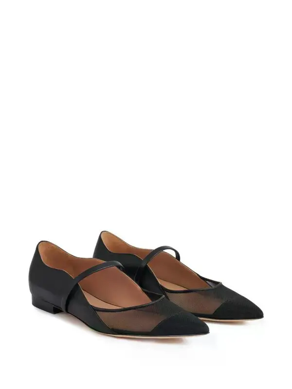 MALONE SOULIERS Maureen Arc Mesh-panel Flat Pumps