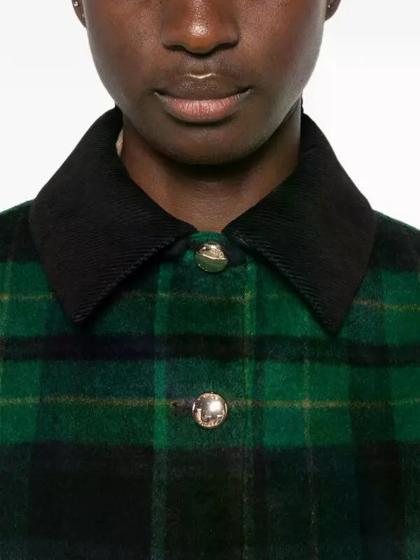 Maje Checked-pattern Button-up Jacket