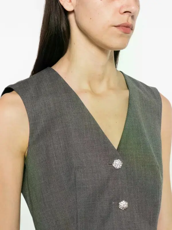Maje Embellished-button Sleeveless Playsuit