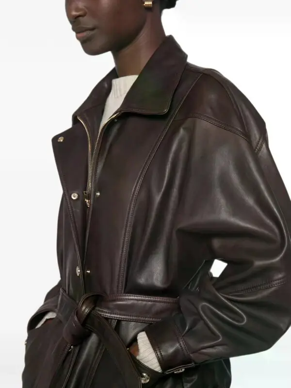 Maje Belted Leather Jacket