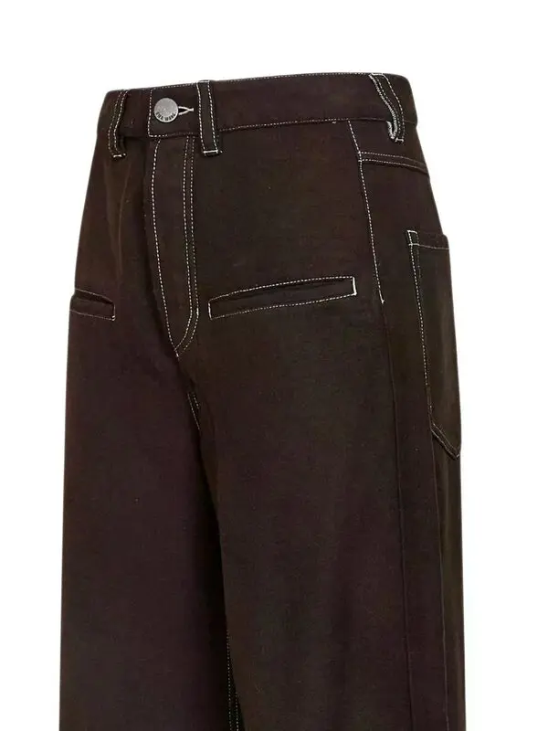 UMA WANG Contrast-stitch Wide-leg Trousers