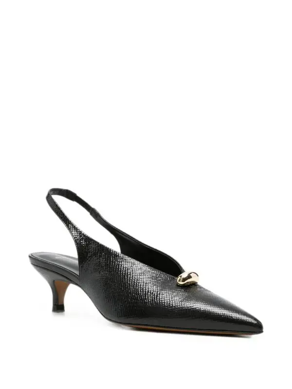 Maje Lizard-effect Pointed-toe Pumps
