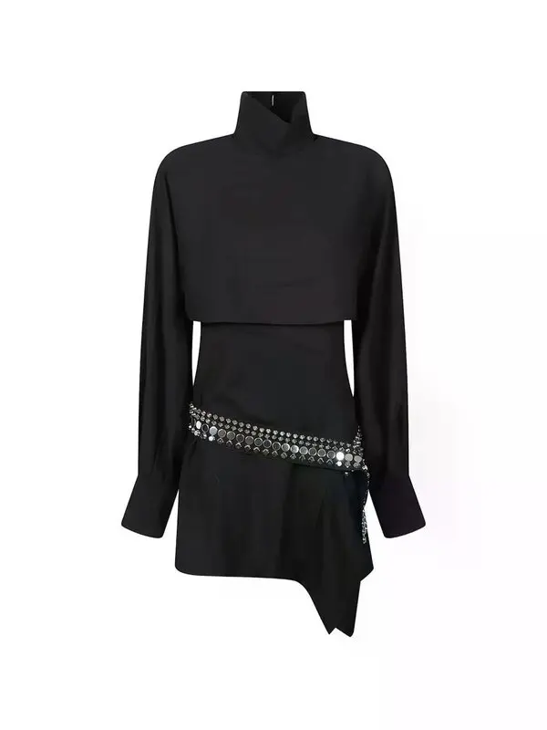 IRO PARIS Studded Layered-detail Midi Dress - Black