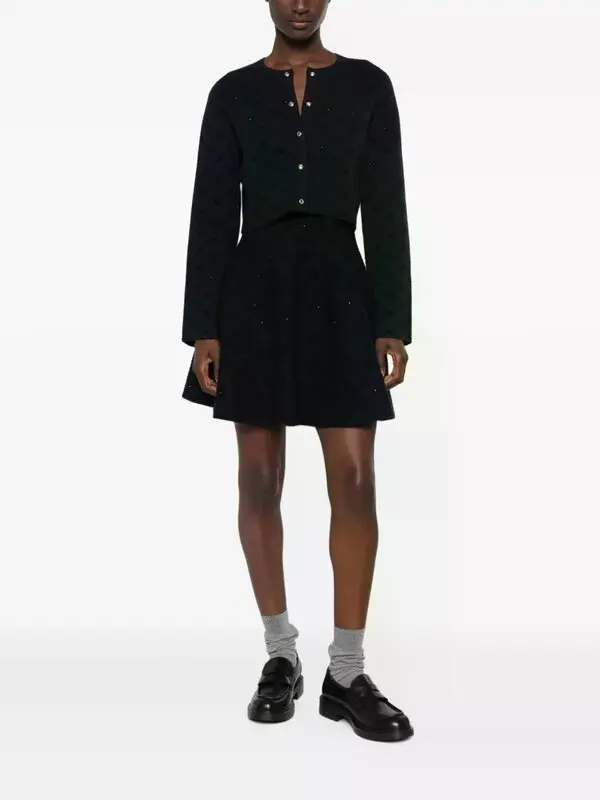 Maje Sequin-embellished Pointelle-knit Cardigan