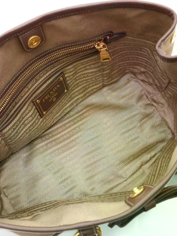 Prada 2010s Logo-jacquard Two-way Handbag