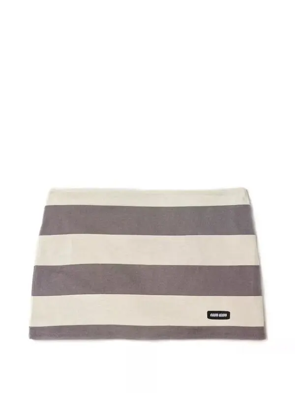 Miu Miu Striped Jersey Miniskirt - Grey