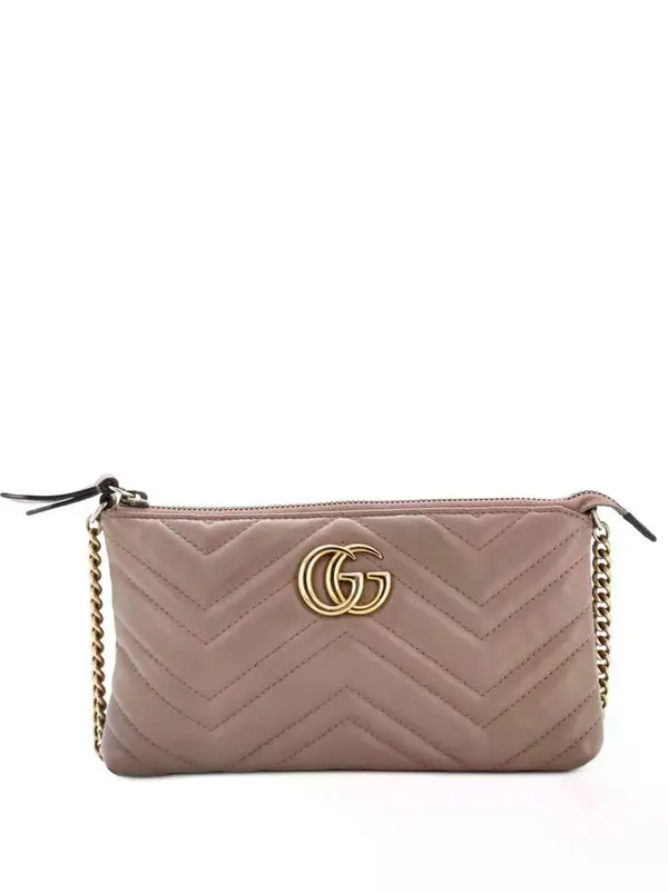 Gucci Gg Marmont Chain Matelasse Leather Mini Shoulder Bag - Neutrals