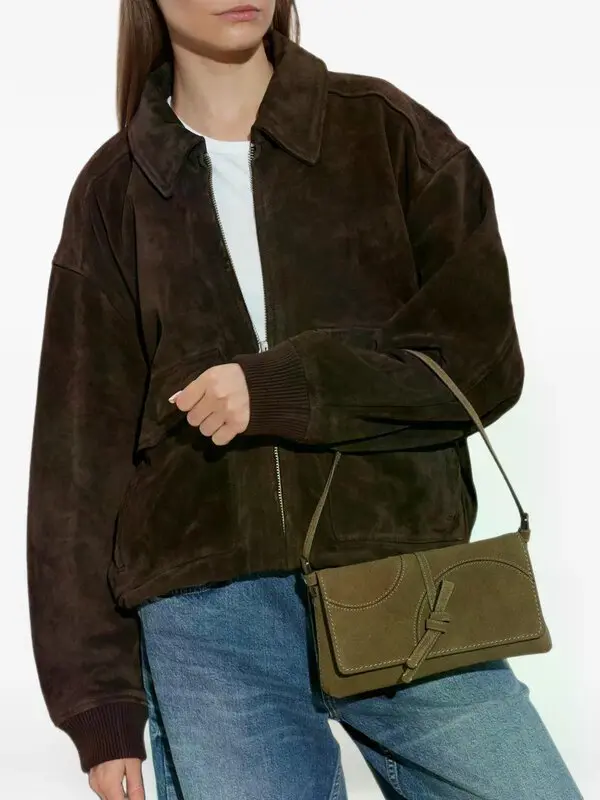 Kate Spade New York Loop Knotted Suede Shoulder Bag - Brown