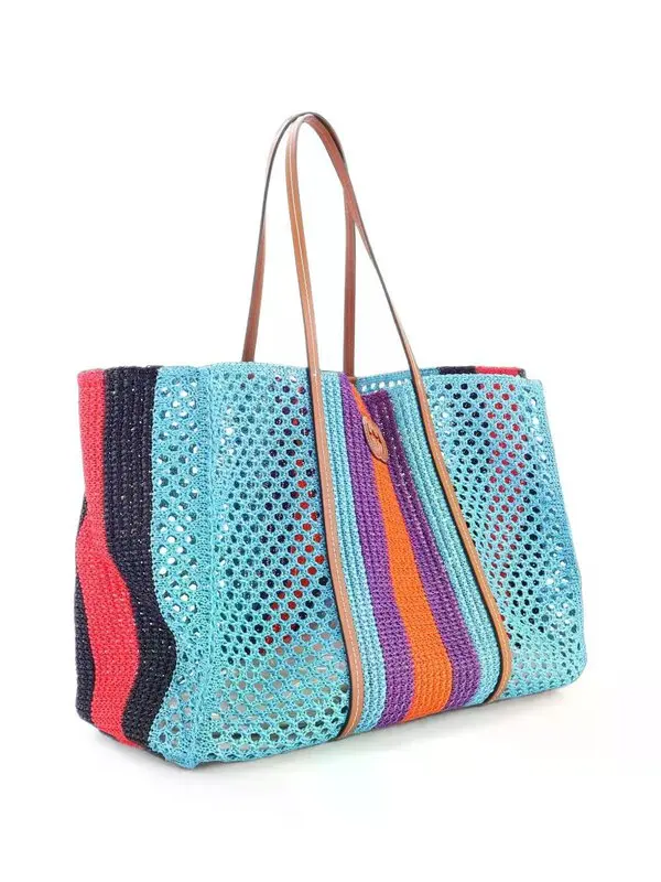 Gucci Interlocking G Web Raffia Large Tote Bag