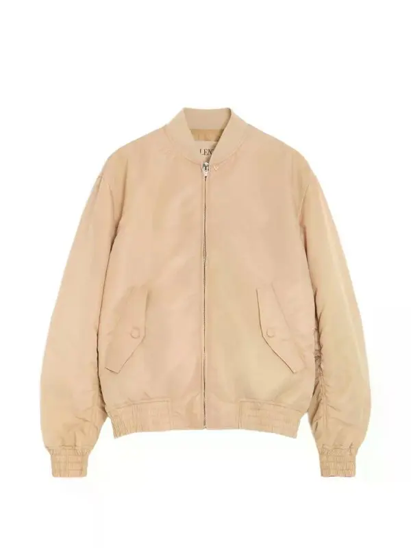Valentino Garavani Nylon Bomber Jacket With Vgold - Neutrals