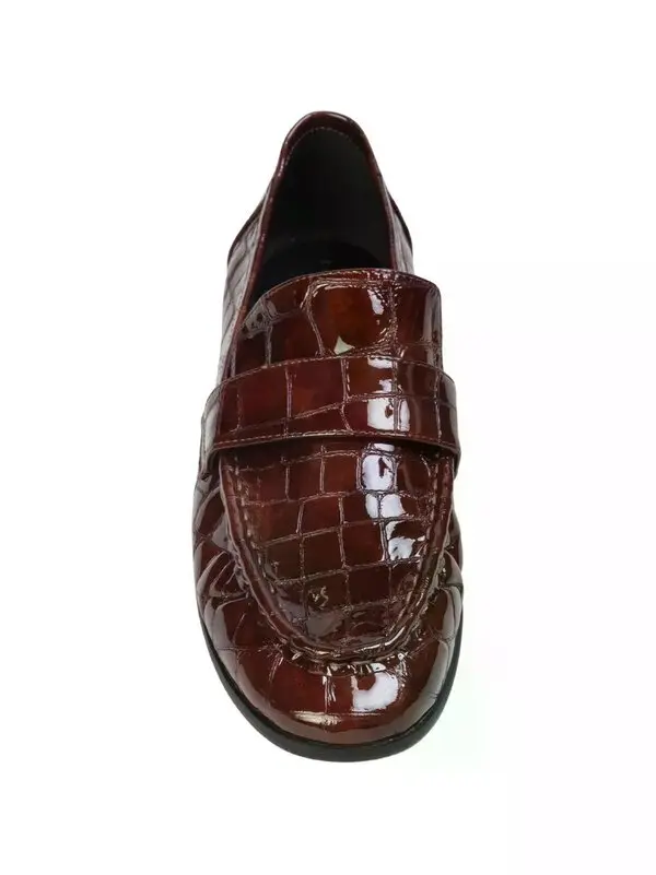 BLACK SUEDE STUDIO Arrow Croc-effect Loafers