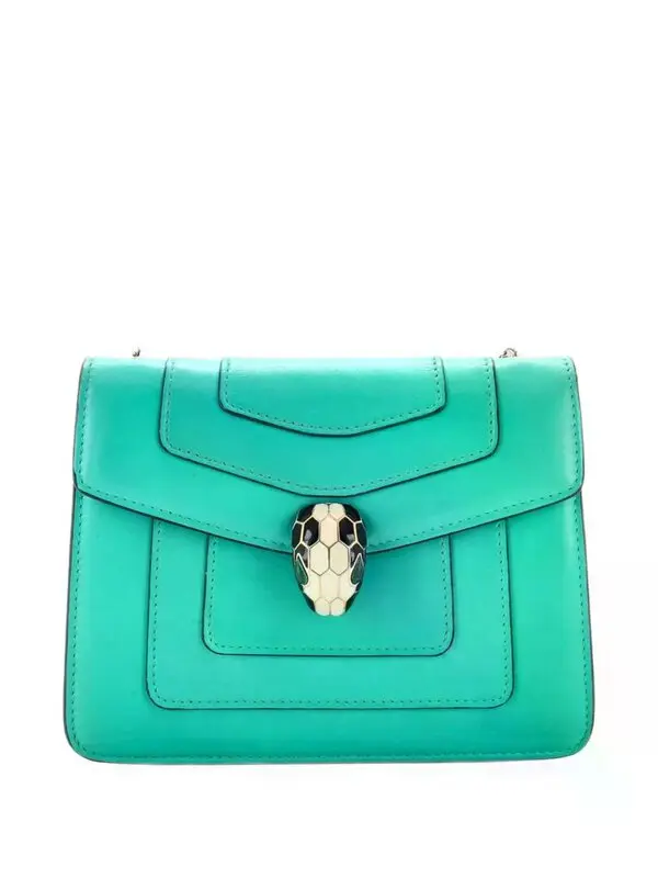 BVLGARI Serpenti Forever Square Shoulder Bag Leather Small Crossbody Bag