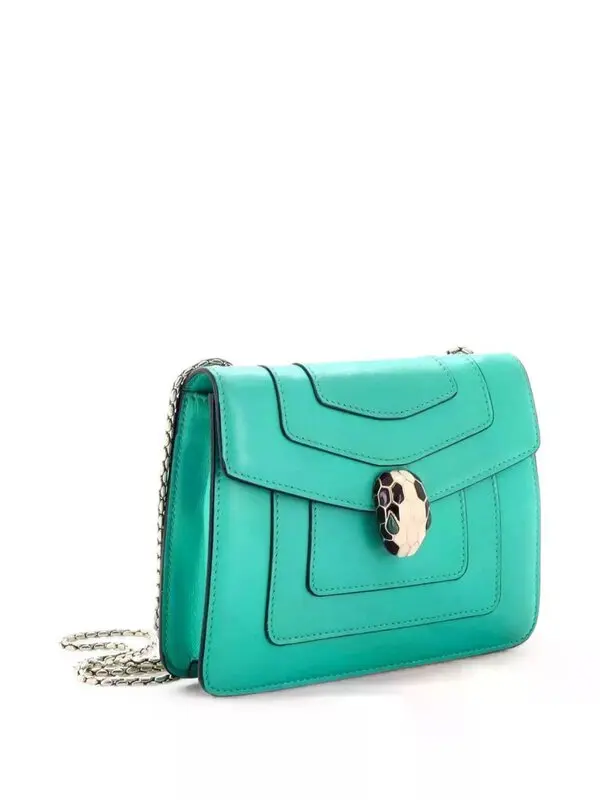 BVLGARI Serpenti Forever Square Shoulder Bag Leather Small Crossbody Bag