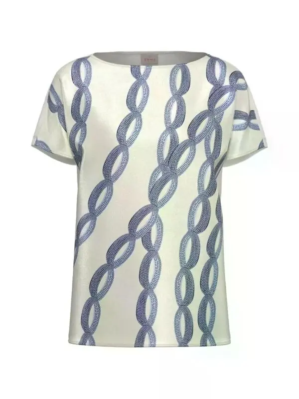 Marella Chain-print Short-sleeve Blouse
