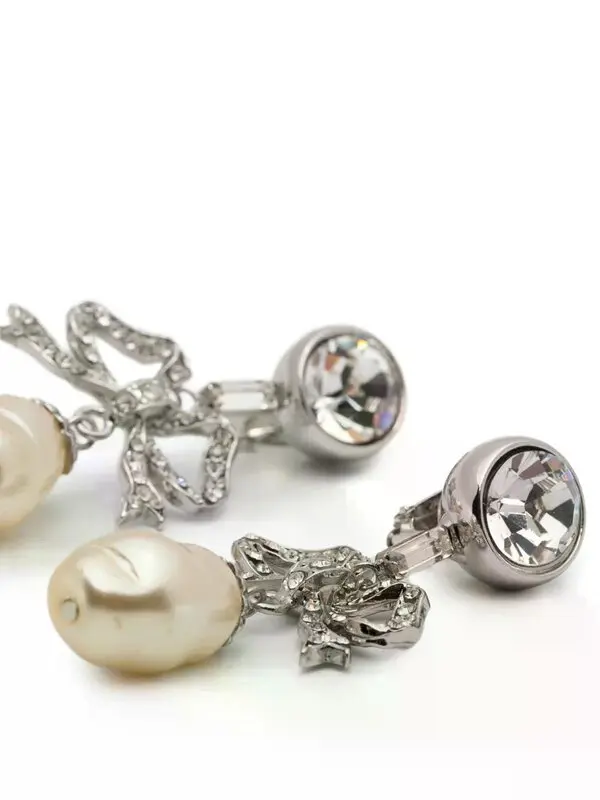 N°21 Bow-detail Faux-pearl Earrings
