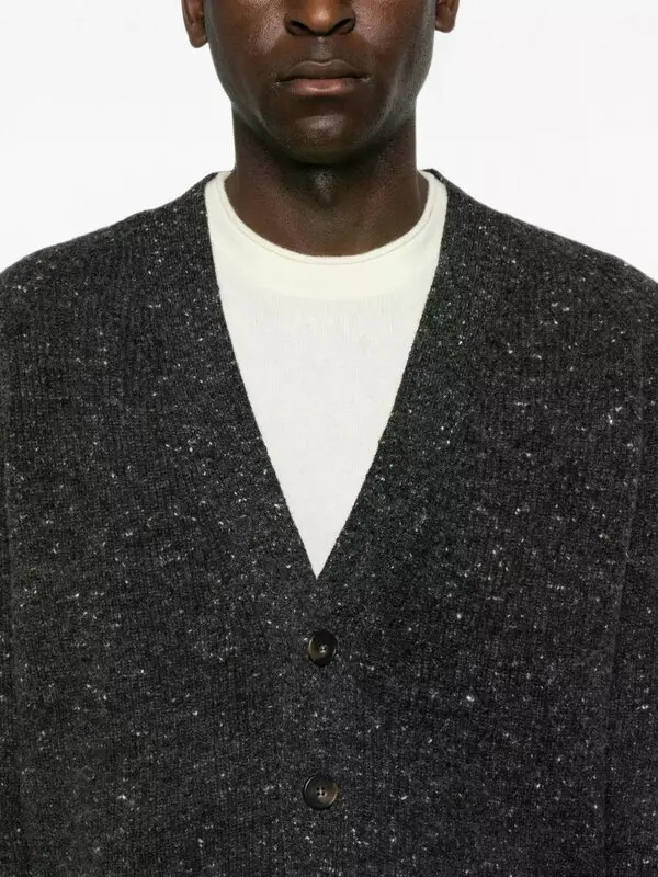 Eleventy Flecked V-neck Cardigan - Grey