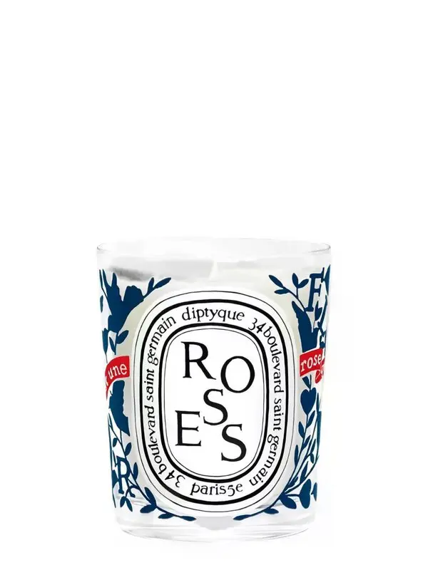 DIPTYQUE Floral-print Glass Candle - Blue