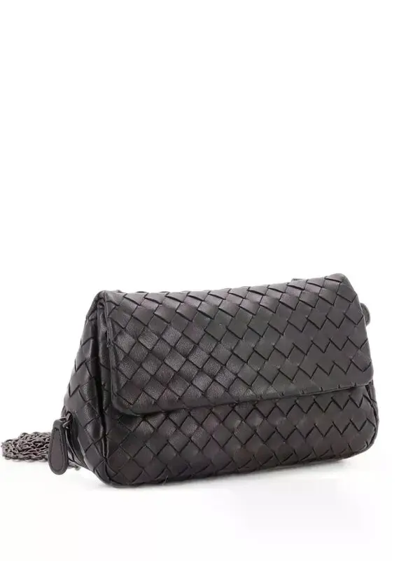 Bottega Veneta Expandable Chain Intrecciato Nappa Small Crossbody Bag - Black