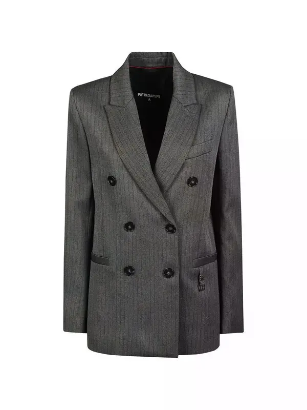 Patrizia Pepe Herringbone Double-breasted Blazer
