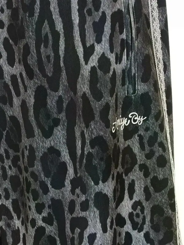 ANIYE BY Leopard-print Lace-trim Track Pants