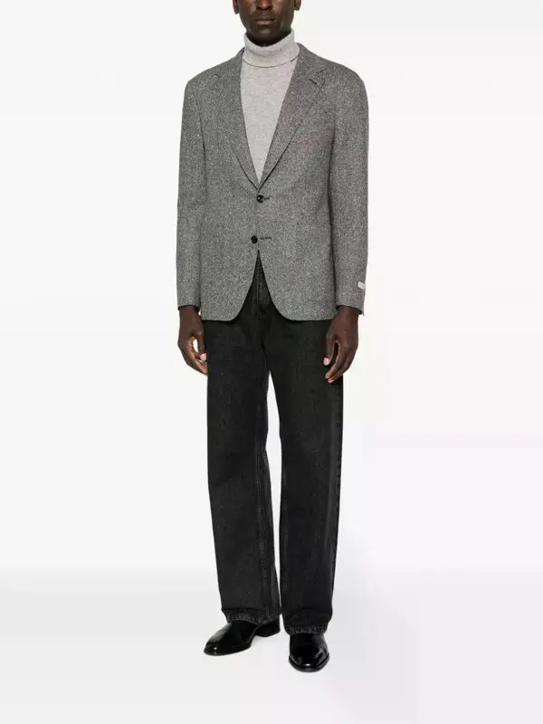 Canali Kei Herringbone Single-breasted Jacket