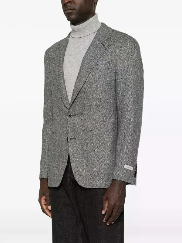 Canali Kei Herringbone Single-breasted Jacket