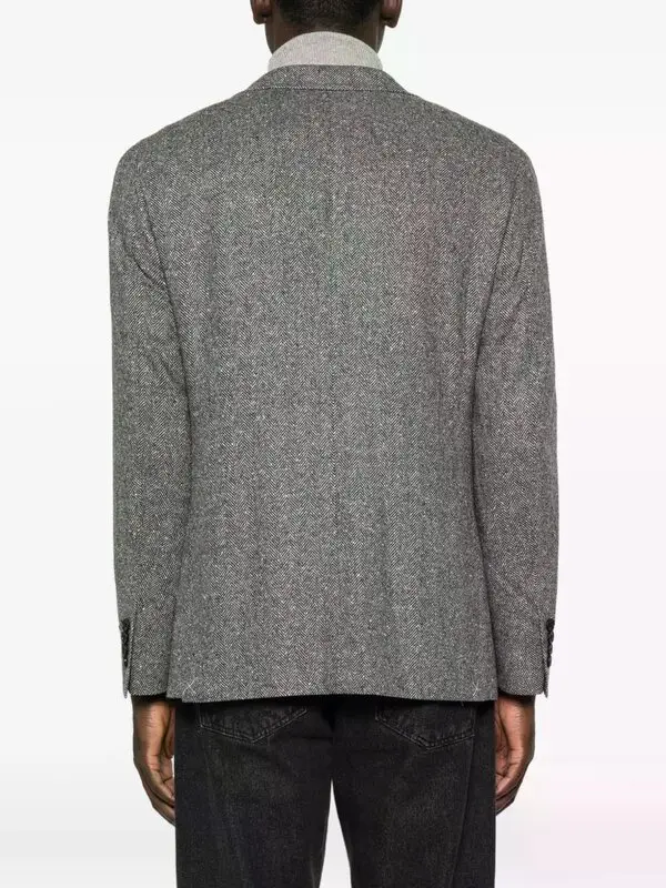 Canali Kei Herringbone Single-breasted Jacket
