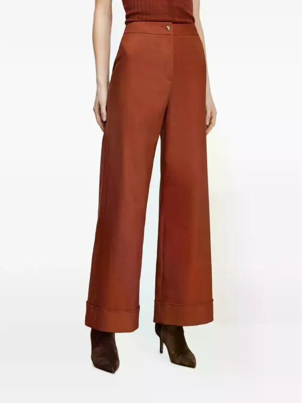 Veronica Beard High-waisted Turn-up Trousers