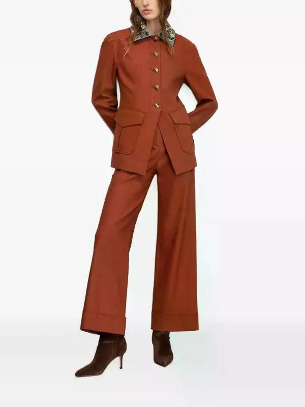 Veronica Beard High-waisted Turn-up Trousers