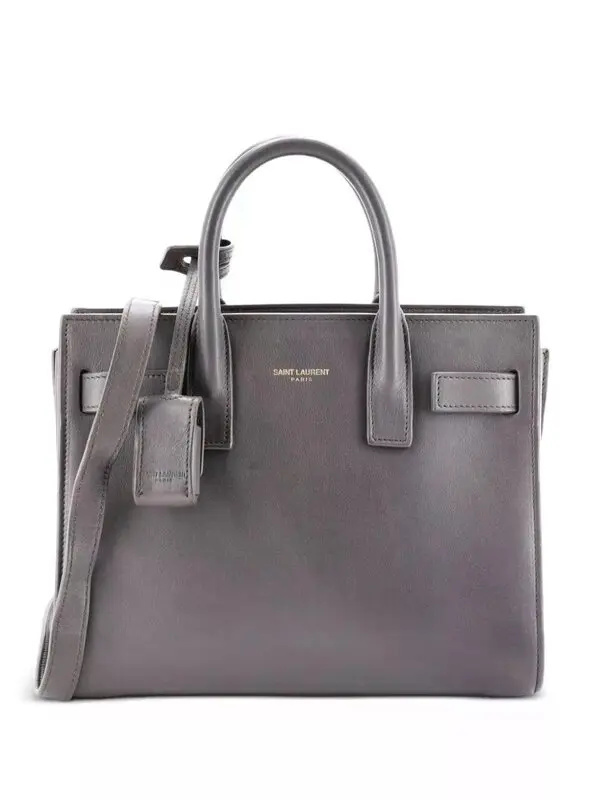 Saint Laurent Sac De Jour Nano Leather Tote Bag - Grey
