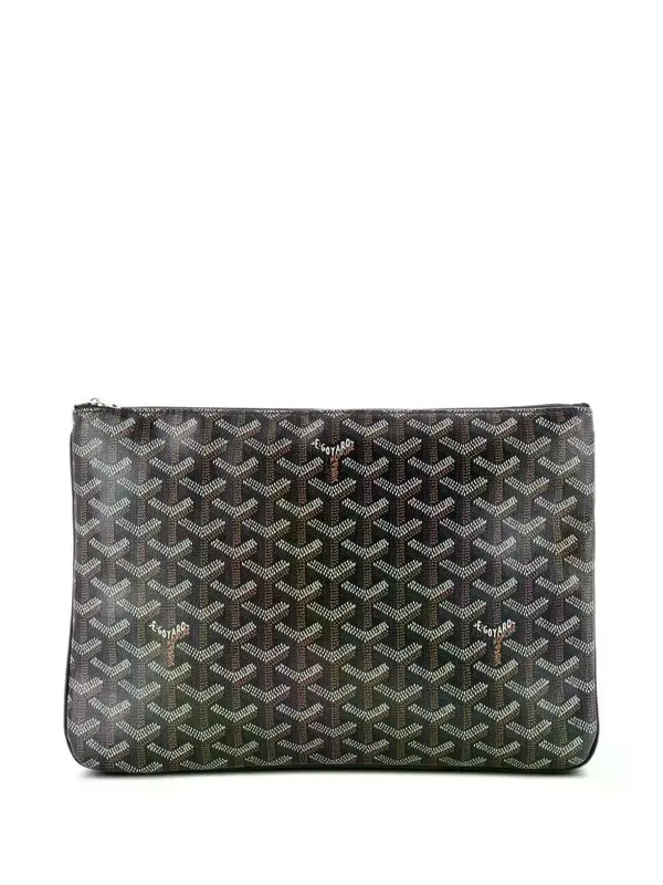 Goyard Senat Zip Coated Canvas Mm Pouch - Brown