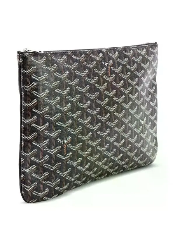 Goyard Senat Zip Coated Canvas Mm Pouch - Brown