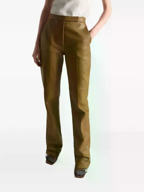 Dorothee Schumacher Pressed-crease Leather Trousers