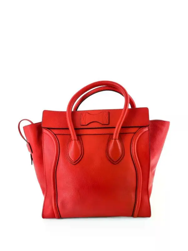 Celine Phantom Bag Grainy Leather Medium Tote Bag - Red