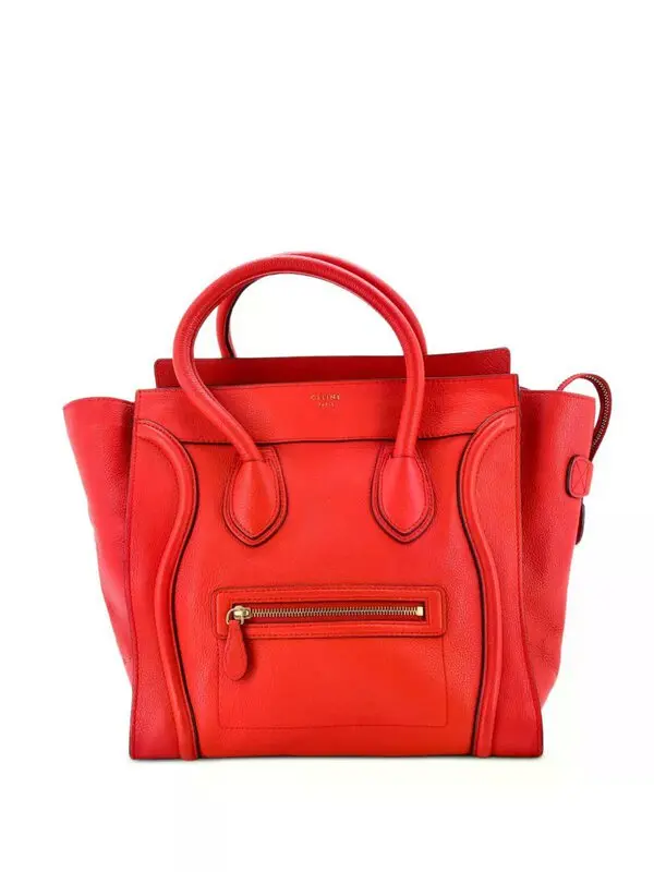 Celine Phantom Bag Grainy Leather Medium Tote Bag - Red