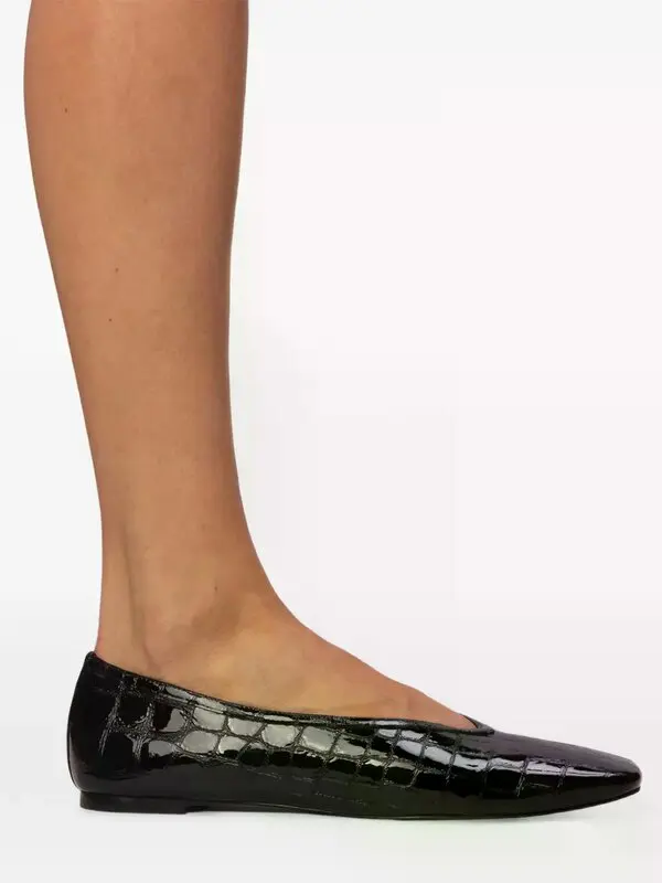 BLACK SUEDE STUDIO Ayra Croc-effect Ballet Flats