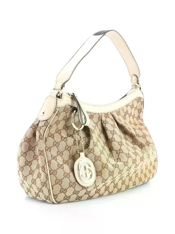 Gucci Sukey Gg Canvas With Leather Medium Hobo Bag
