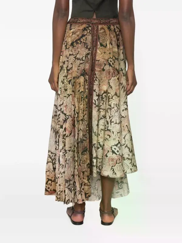 PIERRE-LOUIS MASCIA Floral-print Pleated Maxi Skirt