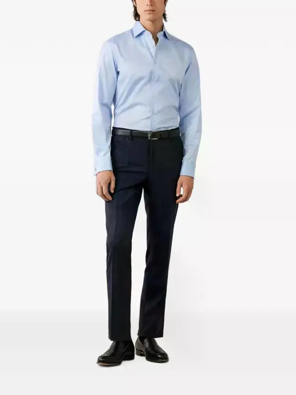 HACKETT LONDON Herringbone-design Knightsbridge-collar Shirt
