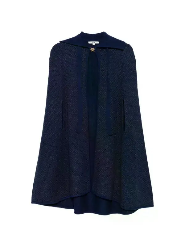 Maje Tie-fastening Ribbed-knit Cape