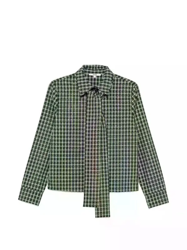 Maje Checked-pattern Pussy-bow Shirt