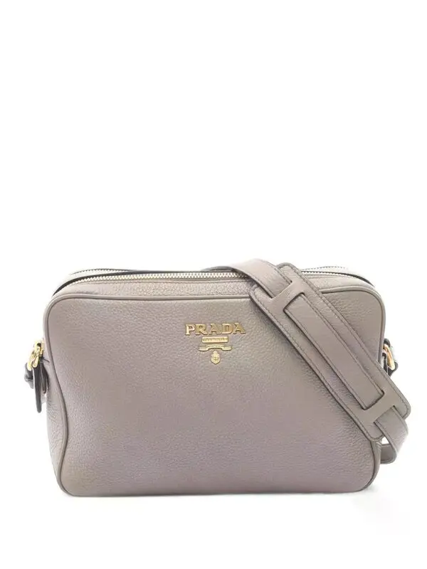 Prada Vitello Phenix Cross Body Bag - Grey