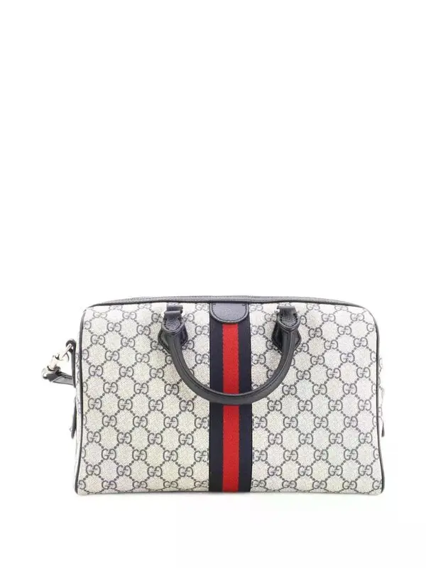 Gucci Ophidia Convertible Boston Bag Gg Coated Canvas Medium Satchel